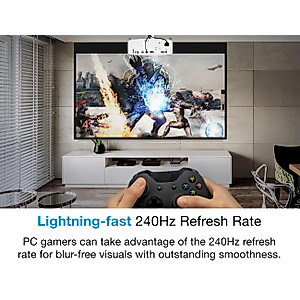 Optoma UHD38x Bright, True 4K UHD Gaming Projector | 4000 Lumens | 4.2ms Response Time at 1080p with Enhanced Gaming Mode | Lowest Input Lag on 4K Projector | 240Hz Refresh Rate | HDR10 & HLG