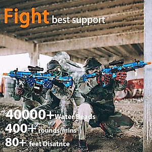 Electric Gel Ball Blaster, High Speed Automatic Splatter Ball Blaster with 40000+ and Goggles, JIFTOK Rechargeable Splatter Ball Toys for Outdoor Activities Shooting Game Party Favors-Blue