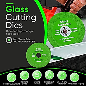 Glass Cutting Disc for Angle Grinder, 1mm Diamond Saw Blade Porcelain Saw Wheel for Smooth Cutting and Grinding of Jade, Crystal, Bottles, Ceramic, Tile (5PCS)