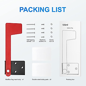 Ozland Professional Mailbox Flag, Galvanized Steel Mailbox Replacement Flag Kit, Upgrade Sinking-Fixed Design and Multiple Installation Methods, for Metal, Brick, Stone, Wood and All Other Surfaces