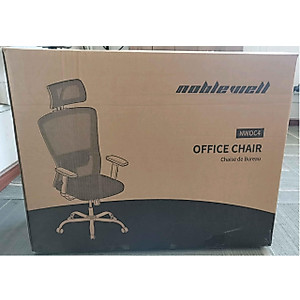 NOBLEWELL Office Chair Ergonomic Office Chair with Large Seat, Lumbar Support Computer Chair, Desk Chair with Adjustable Headrest, Armrest