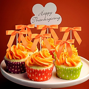 100 Pieces Twist Bow Satin Twist Tie Bows 5/8 Inch Bows for Halloween Wedding Crafts Wrapping Small Bows Candy Treat Bags Decoration(Torrid Orange,5/8 Inch)