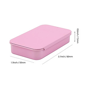 Vagocom 2Pcs Portable Metal Boxes with Lid,3.1x1.9x0.6inch / 80x50x15mm Small Empty Container Push and Pull Case for Home and Travel(Pink)