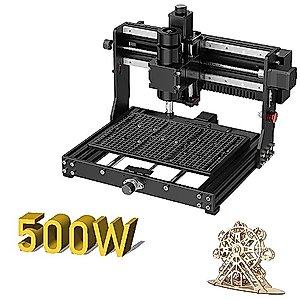 CNC Machine, Desktop CNC Router Machine for Woodworking Metal, 500W Router Machine, 3 Axis CNC 3018 Update Version 3020-Plus Engraving Machine for Wood Metal Acrylic PCB MDF Carving Cutting