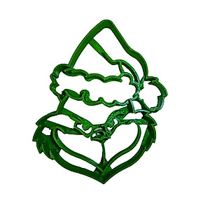 INSPIRED BY GRINCH HEAD DR SEUSS THEME CHARACTER CHRISTMAS COOKIE CUTTER MADE IN USA PR682