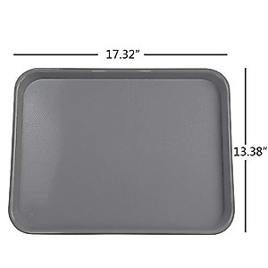 Joyeen Plastic Fast Food Serving Tray, 6 Pack Restaurant Trays, Grey