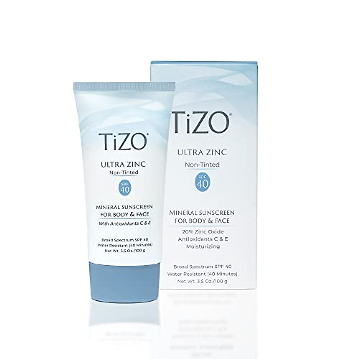 TIZO Ultra Zinc Body & Face Sunscreen Non-Tinted SPF 40, 3.5 oz