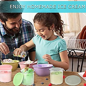 GHQYP Creami Deluxe Pints, for Ninja Creami Pints and Lids, Pint Ice Cream Containers Reusable,Leaf-Proof Compatible with NC299AMZ,NC300s Series Ice Cream Makers,Gray+Green-2PCS