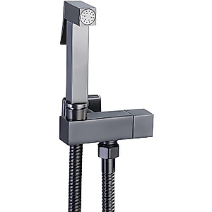 Bidet Hand Shower Toilet Brass Gray Bidet Fittings Set Wall Mount Bidet Spray Attachment with Cold Water, Shower Head for Toilet for Bathroom