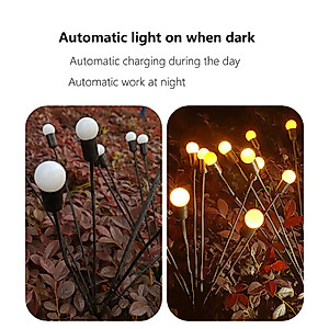 huadi Solar Firefly Light, Starburst Swaying Garden Lights, Outdoor LED Firefly Light, Waterproof Solar Powered Decorative Lamp for Garden, Farm, Park (Warm White)