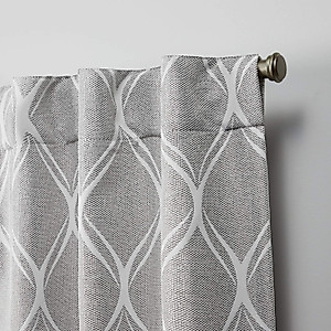 Nicole Miller Circuit Curtain Panel, 52x84, Ash Grey, 2 Panels