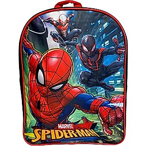 Ruz Spiderman 15" School Bag Backpack (Black-Red)