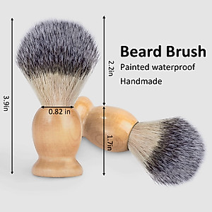 Bassion Shaving Brush Valentine Gifts for Men, Wet Shave Using Cream & Soap, Wood Handle Hair Salon Brush for Safety Shaving Razor, Straight Razor, Father's Day for Dad Boyfriend (Brown)