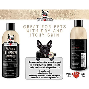 Pet Oatmeal Anti-Itch Shampoo & Conditioner in One! Smelly Puppy Dog & Cat Wash! Relief for Allergies, Itchy, Dry, Irritated Skin!! Smells Amazing! (1 btl)