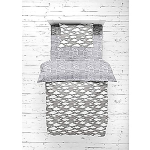 Bacati Clouds in The City Storage Box Small, White/Grey