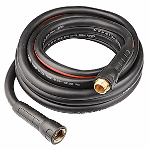 EADUTY Hybrid Garden Hose 5/8 IN. x 25 FT, Heavy Duty, Lightweight, Flexible with Swivel Grip Handle and Solid Brass Fittings, Gray+Red