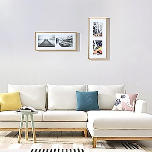 UMICAL 5x7 Picture Frame bundle with 5x7 Aluminum Picture Frame with 2 Mats and HD Plexiglass Metal Molding Photo Frames