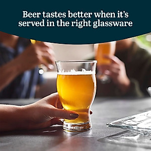 Libbey Craft Brews Assorted Beer Glasses Set of 6, Versatile, Premium Beer Glass Set, Craft Beer Glasses for Pilsner, Stout, Lager, IPA & More