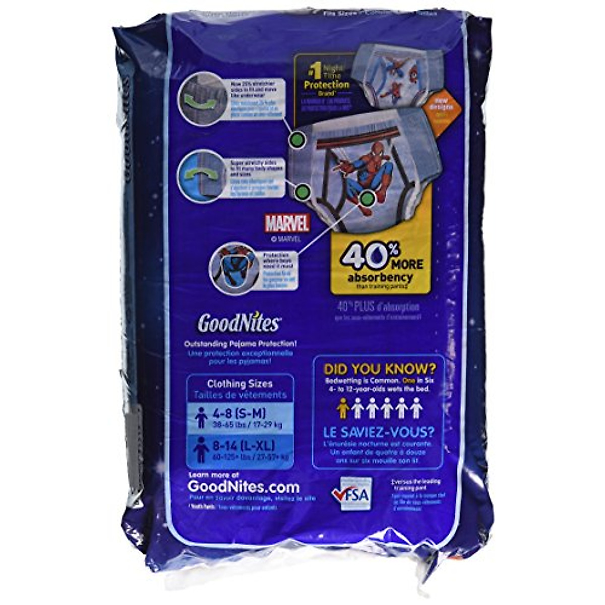 GoodNites Bedtime Underwear Marvel Boys S/M 14 CT (Pack of 4)