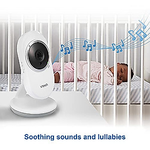 VTech VM320 Baby Monitor, 2.4" Screen with Fixed Camera, Night Vision, Soothing Sounds, 2-Way Talk, Secured Transmission, Secure Transmission No WiFi