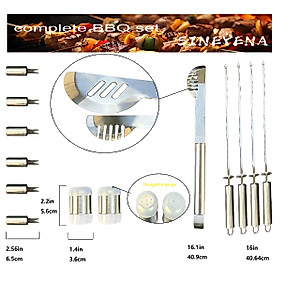 SINEYENA 19pc Heavy Duty BBQ Grill Tool Set in Case - The Very Best Grill Gift on Birthday Wedding - Professional BBQ Accessories Set for Outdoor Cooking Camping Grilling Smoking