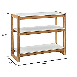 Linon Home Decor Products Boden White and Natural Low Bookcase