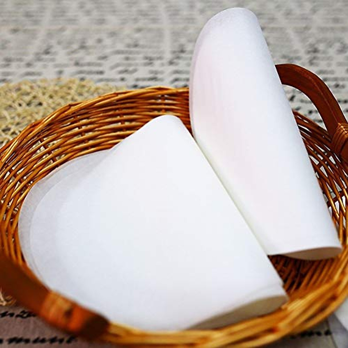 [250 Pack] 7 Inches Non-Stick Parchment Paper - Round White Baking Sheets, Wax Paper Liners for Cake Pan, for Steamer, Fryer and Oven, for Cakes, Cheesecakes, Pizza, Cookies, Meats and Vegetables