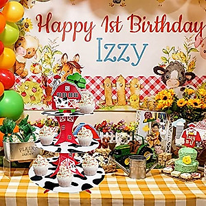Farm Animal Cupcake Stand, Farm Birthday Party Supplies for Welcome Baby Kids Boys Girls Farm Theme Birthday Party Decorations 3 Tier Cupcake Tower