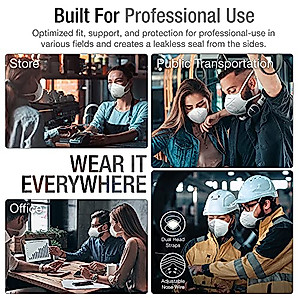MERILOGY N95 Mask Respirator [ Made in USA ] NIOSH Certified N95 Particulate Respirators Face Mask (Pack of 20) - Not for Medical Use, White, Adult (Model: ME501831)