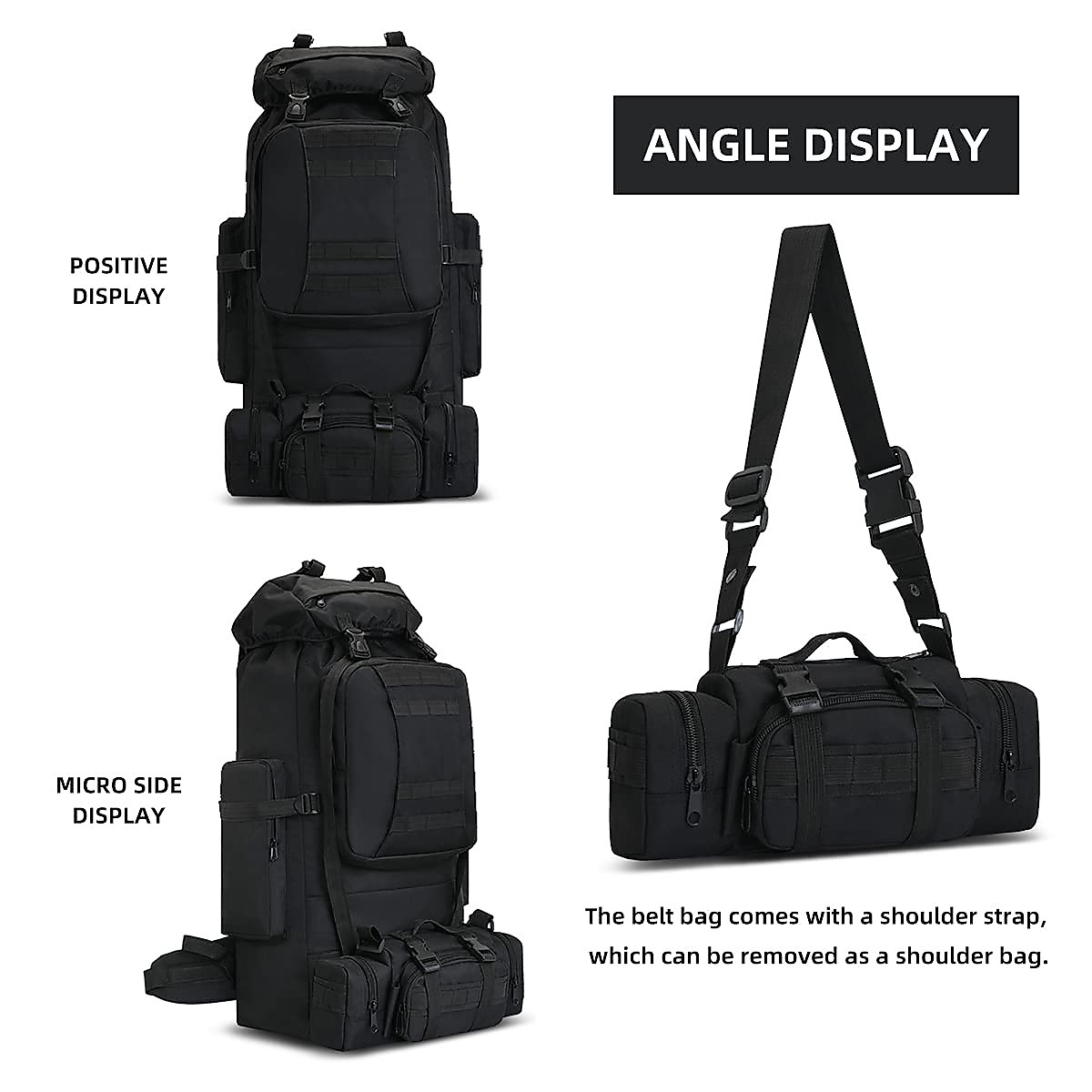 King'sGuard 100L Camping Hiking Backpack Molle Rucksack Military Camping Backpacking Daypack