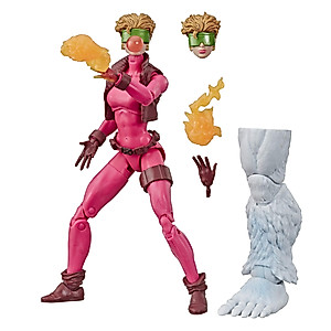 Marvel Classic Hasbro Legends Series 6" Collectible Action Figure Boom-Boom Toy (X-Men/X-Force Collection) – with Wendigo Build-A-Figure Part, Brown/A