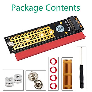 M.2 NGFF NVMe SSD to PCIE 3.0 X16/X8/X4 Adapter with heatsink for 1U/2U Server and Low Profile PC