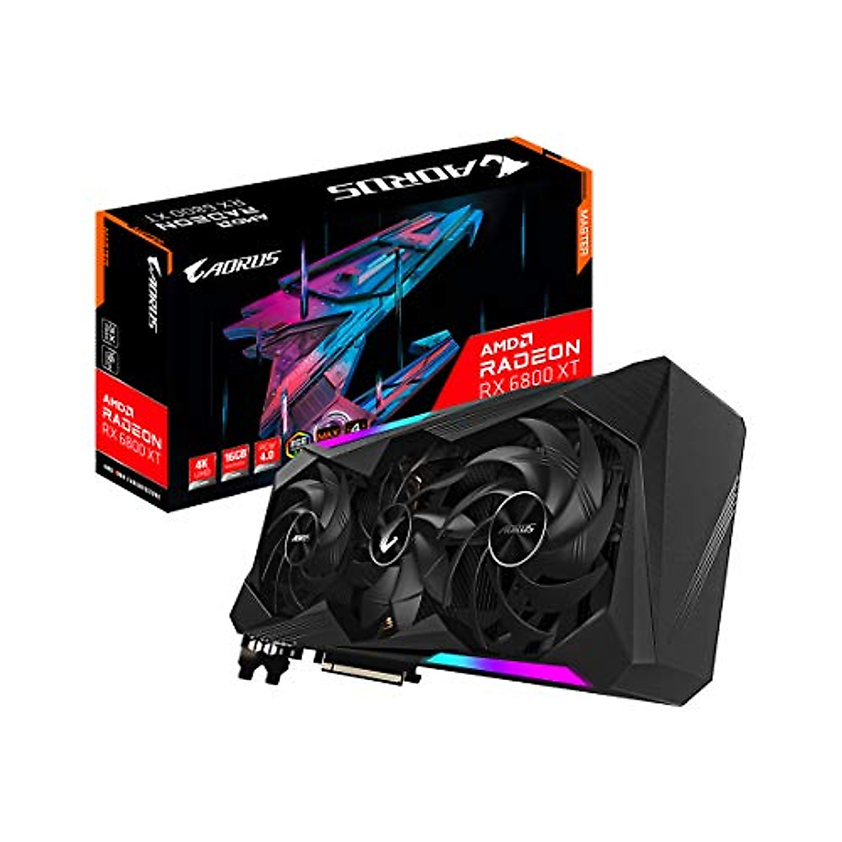 GIGABYTE AORUS Radeon RX 6800 XT Master 16G Graphics Card, MAX-Covered Cooling, 16GB 256-bit GDDR6, GV-R68XTAORUS M-16GD Video Card