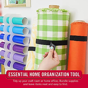 VELCRO Brand VEL-30768-AMS Wide Straps 1 in x 30 ft Roll | Cut to Length, Reusable Self-Gripping Tape | Bundle Poles, Wood, Pipes, Lumber, Garage Organization for Tool Handles Hoses, More | Black, 1in