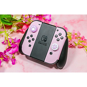 BelugaDesign Paw Thumb Grip Caps | Compatible with Nintendo Switch Standard Lite OLED | Cute Kawaii Animal Joystick Cap, Soft Silicone Cover for Controller | Pack of 4 (Purple)