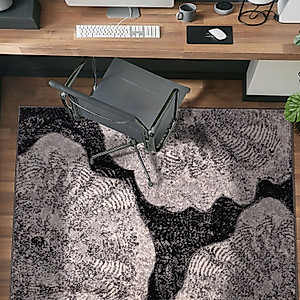 Rugshop Contemporary Floral Design Non Shedding Soft Ideal for Living Room,Bedroom,Kitchen Area Rug 7' 10" x 10' Black