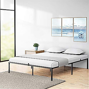 IDEALHOUSE Queen Metal Platform Bed Frame with Sturdy Steel Bed Slats,Mattress Foundation No Box Spring Needed Large Storage Space Easy to Assemble Non-Shaking and Non-Noise Black (Model: C80)