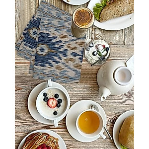 Onekaccu Geometric Abstract Floral Dish Towels Set, Waffle Weave Kitchen Towels Microfiber Towels Cleaning Western Native Tribal Soft Absorbent Dish Drying Towels Hand Towels 2 Pack 15.7x23.6 in