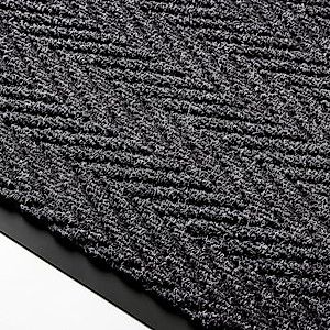 Consolidated Plastics Premiere Brush Dry Entrance Floor Mat with Non-Slip Rubber Backing, Absorbs Water, 37 Oz Heavy Duty Carpet Rug Commercial Grade (2' x 3', Charcoal)