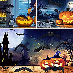 yalanle 5Pcs Halloween Bats Vampire Rubber Bats Decor Hanging Bat for Halloween Party April Fool's Day,Haunted House Decoration