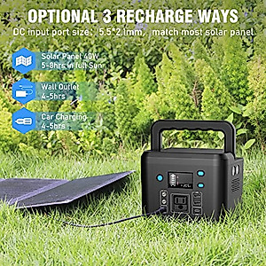 200W Portable Power Station, Powkey 120Wh/33,000mAh Power Bank with AC Outlet, 110V 6 Outputs Solar Generator External Battery Pack with LED Light for Home Use and Outdoor Camping