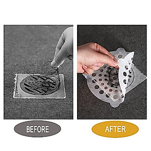 30PCS Disposable Shower Drain Hair Catcher Mesh Stickers Waterproof Adhesive Floor Drain Sticker Mesh Bathroom Vanity Sink Shower Stall Bathtub Balcony Laundry Room Kitchen Washroom Accessor (Pink)