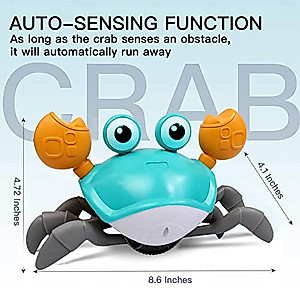 XONTEUS Crawling Crab Toy for 1-Year-Olds, Interactive Sensing with Music & Lights, Perfect Gift for Toddlers