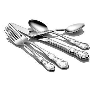 Liberty Tabletop Martha Washington 45-piece 18/10 Flatware Set for 8, Includes Serving Pieces Made in USA