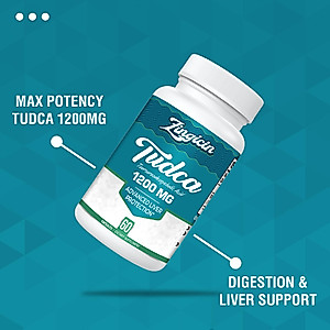 Zingicin TUDCA Supplement 1200mg - 60 Veggie Capsules,Powerful TUDCA Bile Salts Supplements for Liver,Digestion