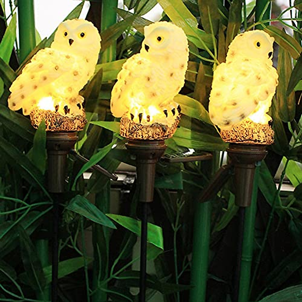 sknonr Solar Lawn Light 2pcs Waterproof LED Owl Shape Outdoor Courtyard Lawn Lighting Home Garden Courtyard Decoration 45x10.5x7.5cm