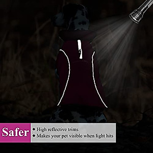 VIVAGLORY 3-in-1 Dog Coats Lined with Fleece, Reflective Water-Resistant Cold Weather Dog Coats, Wind Breaker, Warm Sweater with Leash Portal, Dog Winter Coats for Large Dogs