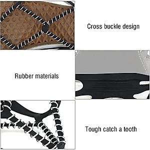 Traction Chains for Walking on Ice and Snow, Ice Cleats Spikes Crampons Grips Non Slip Grippers Portable for Jogging Climbing Outdoor Running Hiking Mountaineering Boots Shoes Women Men Kids