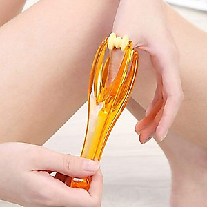 2 Pcs Finger Roller Massager and 5 Pcs Acupressure Massage Rings for Finger Hand Massage, Hand Blood Circulation Massage Roller Tools, Handheld Stress Relief Double Rubber Joint Roller Massager