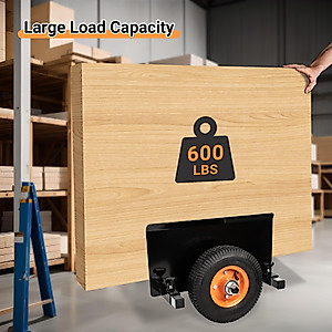 Eastrexon Panel Dolly Heavy Duty, Door Dolly w/ 600LBS Load Capacity, Plywood Dolly w/ 8" Pneumatic Wheels & Pump, 0'' - 9.8'' Adjustable Clamp Panel Cart for Moving Wood Panels, Doors and Drywall
